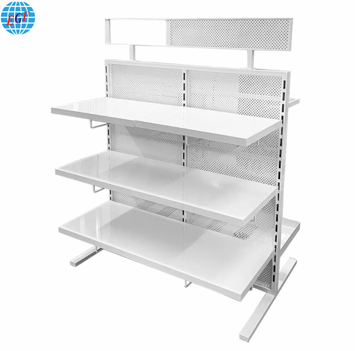 Custom Custom Double-Sided Multi-Functional White Store Display Stand ...
