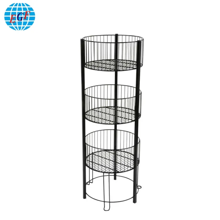 Custom Stable 3 Tiers Round Basket Wire Dump Bin Manufacturer and ...